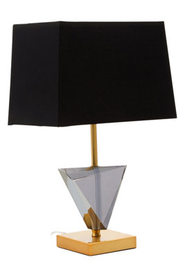 Interiors by Premier Halina Smoked Crystal Table Lamp with Gold Metal