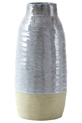 Interiors by Premier Handcrafted Large Grey Vase, Glazed Finish Flower ...