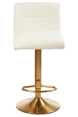 Interiors by Premier Height Adjustable White Seat Bar Stool, Comfort ...
