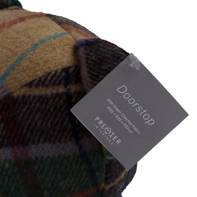 Interiors by Premier Heritage Green Check Bear Door Stop