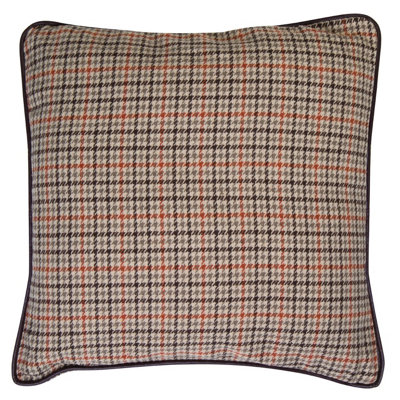 Interiors by Premier Heritage Large Beige Check Cushion | DIY at B&Q