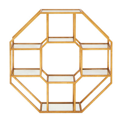 Interiors by Premier Hexagonal Shelf Unit, Elegant Mirrored Storage ...