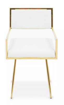 Shop Interiors by Premier Ivory Leather Effect Dining Chair, Cut-Out ...