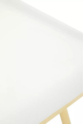 Interiors by Premier Ivory Leather Effect Dining Chair, Cut-Out Back ...