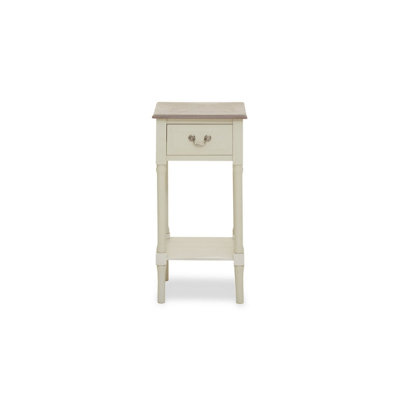 Interiors by Premier Ivory Side Table with Drawer, Slim Night Stand End ...
