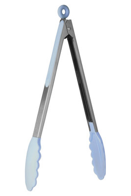 Interiors By Premier Light Blue Silicone Tongs,Heat-Resistant Stainless ...