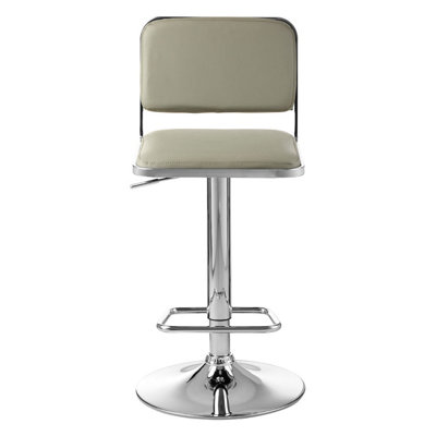 Interiors by Premier Light Grey Seat and Chrome Base Bar Stool ...