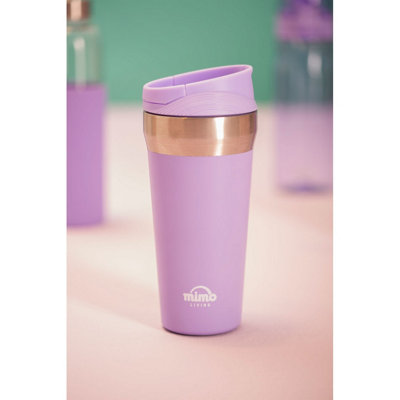 Interiors by Premier Lilac 380ml Insulated Stainless Steel Travel Mug ...