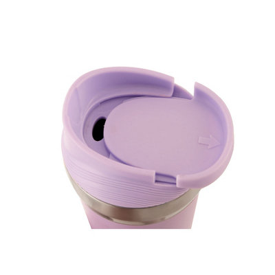 Interiors by Premier Lilac 380ml Insulated Stainless Steel Travel Mug ...