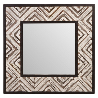 Interiors by Premier Lombok Wall Mirror with Black Wood Frame | DIY at B&Q