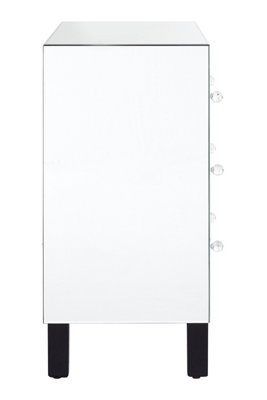 Interiors By Premier Luxurious 4 Drawer Chest, Mirrored Finish Sturdy ...