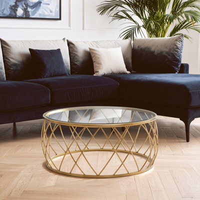 Interiors by Premier Luxurious Gold Coffee Table, Gold Metal and Glass ...