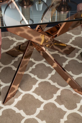 Interiors by Premier Luxurious Recatngular Rose Gold Dining Table ...