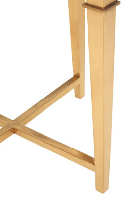 Interiors By Premier Luxurious Round Gold Finish Side Table, Marble Top ...