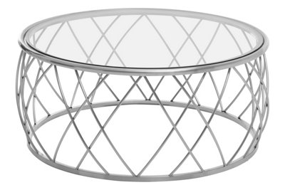 Interiors by Premier Luxurious Silver Coffee Table with Clear Glass ...