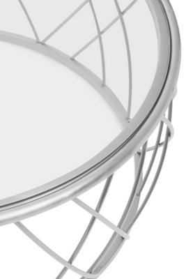 Interiors by Premier Luxurious Silver Coffee Table with Clear Glass ...