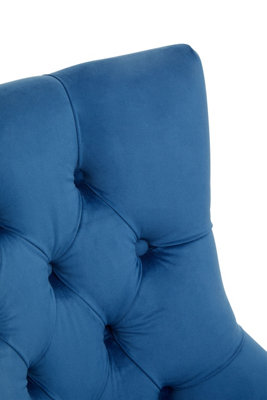 Interiors by Premier Luxury Blue Velvet Home Office Chair, Comfortable ...