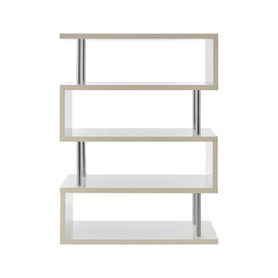 Interiors by Premier Maze 4 Tier White Gloss Wide Shelf Unit | DIY at B&Q