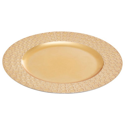 Interiors By Premier Minimalist Gold Honeycomb Charger Plate ...