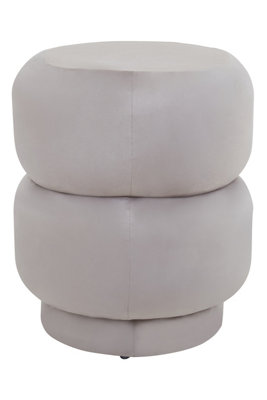 Interiors by Premier Mink Velvet Round Footstool, Round Stool with ...
