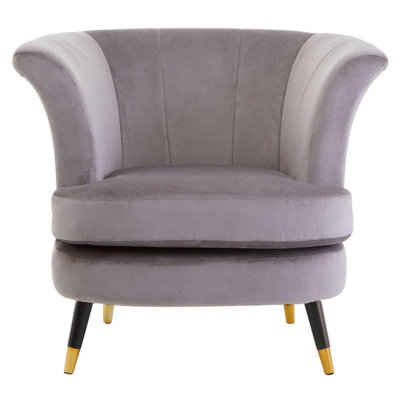 Interiors by Premier Mink Velvet Scalloped Chair, Long-lasting Scallop ...