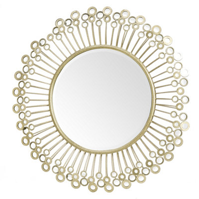 Interiors by Premier Mirrored Disc Detail Wall Mirror