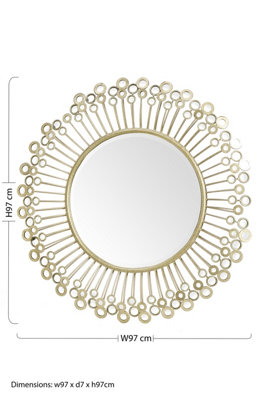 Interiors by Premier Mirrored Disc Detail Wall Mirror