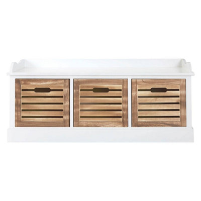 Interiors by Premier Natural and White 3 Drawer Chest, Contemporary ...