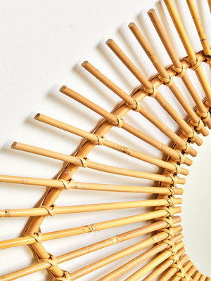 Interiors by Premier Natural Rattan Eye Shapped Wall Mirror, Rattan ...