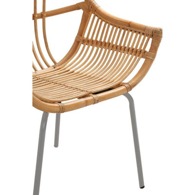 Interiors by Premier Natural Rattan Grey Metal Chair, Rustless Rattan ...