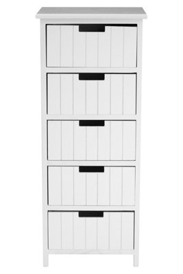 Interiors by Premier New England White Mdf 5 Drawers Chest, Delivered ...