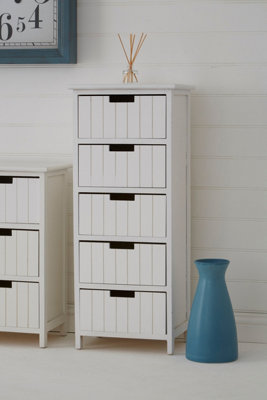 Interiors by Premier New England White Mdf 5 Drawers Chest, Delivered ...