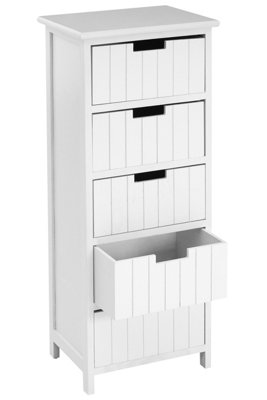 Interiors by Premier New England White Mdf 5 Drawers Chest, Delivered ...