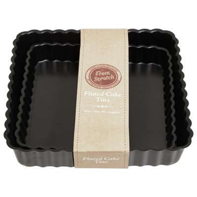 Interiors by Premier Non Stick Coated Set Of Two Fluted Cake Tins ...