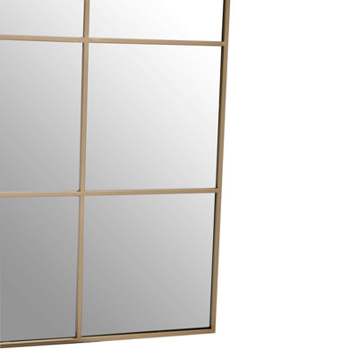 Interiors by Premier Oriel Grid Wall Mirror With Gold Finish Frame