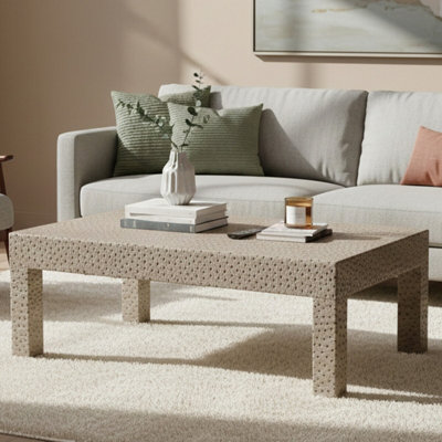 Interiors by Premier Ostrich Leather Effect Coffee Table, Faux Leather ...
