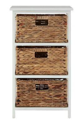 Interiors by Premier Padstow 3 Drawer White Frame Storage Unit | DIY at B&Q