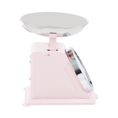 Interiors By Premier Premium 3kg Pastel Pink Retro Kitchen Scale, Retro ...