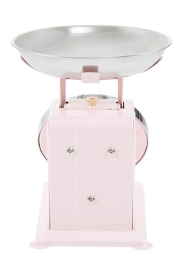 Interiors By Premier Premium 3kg Pastel Pink Retro Kitchen Scale, Retro ...