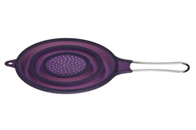 Interiors By Premier Purple Silicone Collapsible Strainer with Handle ...