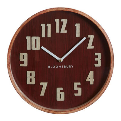Interiors By Premier Red Grain Small Wall Clock, Easy To Read Design Of ...