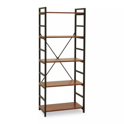 Interiors By Premier Red Pomelo 5 Tier Shelf Unit With Black Metal ...