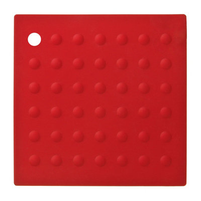 Interiors By Premier Red Silicone Kitchen Trivet,Square Heat Protection ...