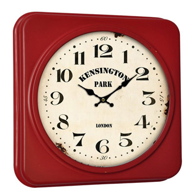 Interiors by Premier Red Square Wall Clock | DIY at B&Q