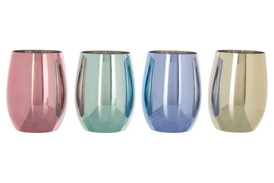 Interiors by Premier Reflective Set Of 4 Assorted Colours Tumblers ...
