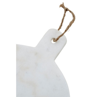 Interiors By Premier Round White Marble Paddle Chopping And Serving ...