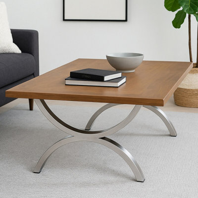 Interiors by Premier Rustic Wood Top Coffee Table, Modern Rectangular ...