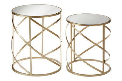 Interiors by Premier Set Of 2 Avantis Swirl Frame Tables