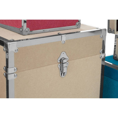 Interiors by Premier Set of 6 Multicoloured Square Trunks, Lightweight ...