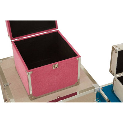 Interiors by Premier Set of 6 Multicoloured Square Trunks, Lightweight ...